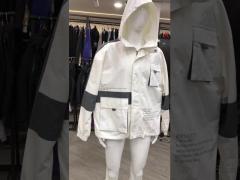 Custom Track Muti Pocket Color Block Hidden Zipper Jacket Windbreaker Nylon Polyester Windproof Outd