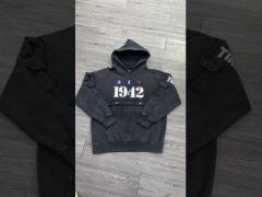 Étiquette personnalisée Impression Étiquette OEM Sweat à capuche avec couture contractuelle Strass Broderie Logo et design vintage délavé à l'acide