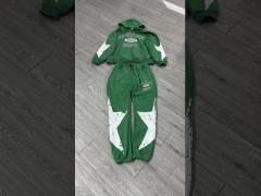 Custom Sweat Suits Rhinestone Distressed Screen Print logo Hoodie Acid Washed Legging Sweatpants Vin