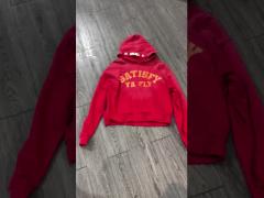 Custom Pullover Hoodie Distress Vintage Acid Wash French Terry Screen Print Oversized Rhinestone Hoo