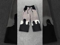 OEM Custom Mens Sweatpants Hip Pop Oversized Vintage Distressed Streetwear Cotton French Terry Color Blocked Sweat Pants Joggers Подержанные мужские шорты