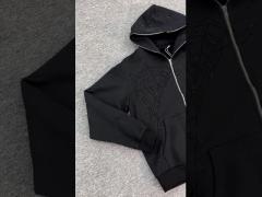 Streetwear Full Face Zip up Hoodie Custom Manufacturer Boxy Crop Oversized Fit French Terry Rhinesto