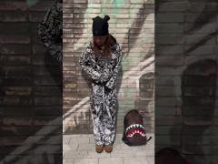 Custom Camo Zip up Camouflage Ripped Screen Print Hoodie Streetwear Baggy Sweatpants Tracksuit Custo