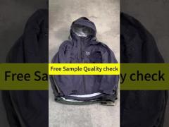 Zip Pocket 고품질 자수 로고 재킷을위한 커스텀 폴리 에스테르 지퍼 업 후드 재킷 나일론 방수 패션 자켓