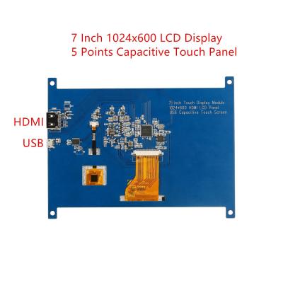 China Lcd toont 7 Duim 1024x600 met Capacitieve Touchscreen van de Aanrakingshdmi 7in Framboos Pi Te koop