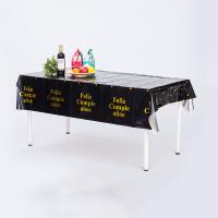 China 54x108 Black Plastic Rectangle Tablecloth Disposable Party Tablecloth Customization for sale