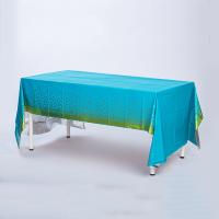 China 54*108 Light Blue Disposable Tablecloth Rectangle Plastic Table Cloth for sale