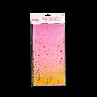 China 150cm Pink Disposable Tablecloth Plastic Table Cloth Rectangular for sale
