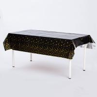 China CPP Black Plastic Tablecloth Waterproof Plastic Table Covers For Party for sale