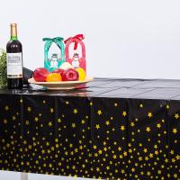 China CPP Black Plastic Tablecloth Waterproof Plastic Table Covers For Party for sale