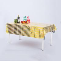 China Waterproof CPP Gold Plastic Tablecloth Rectangular Plastic Table Covers for sale