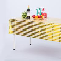 China Waterproof CPP Gold Plastic Tablecloth Rectangular Plastic Table Covers for sale