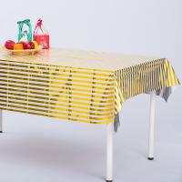 China Waterproof CPP Gold Plastic Tablecloth Rectangular Plastic Table Covers for sale