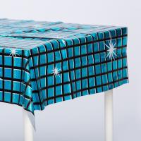 China Blue Disco Table Cloth Party Decoration Rectangle Table Cloth for sale