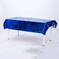 China Rectangular Foil Table Cloth 54x108 Inch Foil Tablecloth Dark Blue for sale
