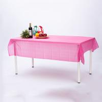 China 120cm 180cm Pink Plastic Table Cloths Rectangular Graduation Table Cloth for sale