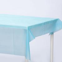 China Light Blue Plastic Table Covers 1.8m 2.4m Disposable Tablecloths for sale