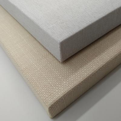 China 25mm Studio Fiberglass Fabric Wrapped Acoustic Panel With LED Strip Lines for sale