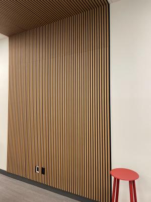 China Linear Maple Veneer Tongue And Grooved Soundproofing Slat Wall Ceiling Acoustic Panels for sale