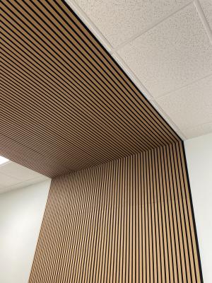 China Linear Maple Veneer Tongue And Grooved Soundproofing Slat Wall Ceiling Acoustic Panels for sale