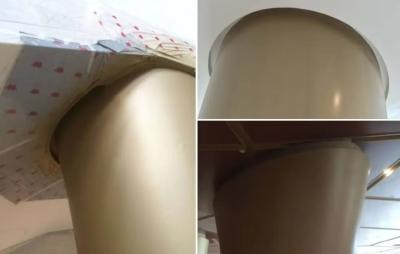 Cina atrio sala conferenze colonna bronzo dorato verniciatura a polvere cerchio in alluminio pannello in vendita