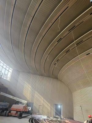 Cina atrio sala conferenze colonna bronzo dorato verniciatura a polvere cerchio in alluminio pannello in vendita