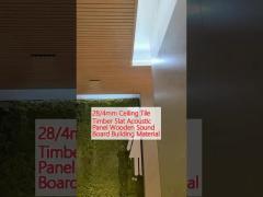 28/4mm 천장 타일 목재 슬레이트 어쿠스틱 패널 목재 사운드 보드 건축 재료