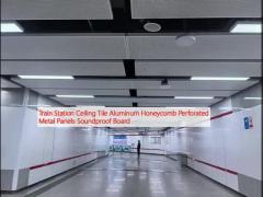 Train Station Ceiling Tile Aluminum Honeycomb Perforated Metal Panels Soundproof Board