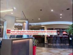 Hotel Ceiling Micro Perforated Wood Panels Soundproof Acoustic Interior Decorated Board