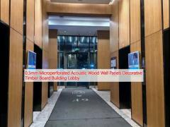 0.5mm Microperforated Acoustic Wood Wall Panels Decorative Timber Board Building Lobby