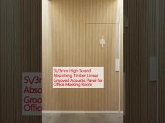 5/3mm High Sound Absorbing Timber Linear Grooved Acoustic Panel for Office Meeting Room