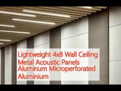 Lightweight 4x8 Wall Ceiling Metal Acoustic Panels Aluminum Microperforated Aluminium