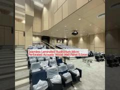 Seamless Laminated Auditorium Micro Perforated Acoustic Wood Wall Panel 0.5mm