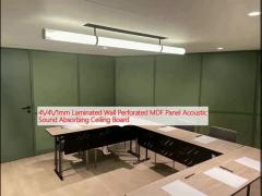 4/4/1mm Painel de MDF perfurado laminado para parede Painel de teto absorvente de som acústico