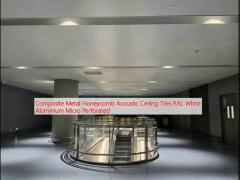 Composite Metal Honeycomb Acoustic Ceiling Tiles RAL White Aluminium Micro Perforated