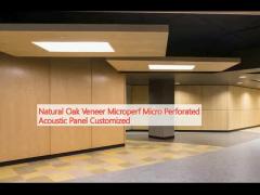 Natural Oak Veneer Microperf Micro Perforated Acoustic Panel Customized