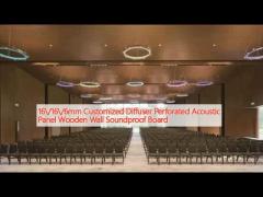 16/16/6mm Customized Diffuser Perforated Acoustic Panel Wooden Wall Soundproof Board