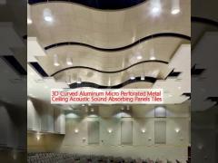 3D Curved Aluminum Micro Perforated Metal Ceiling Acoustic Sound Absorbing Panels Tiles