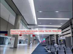 공항 합성 금속 음향 천장 타일 RAL 흰색 9016 알루미늄 마이크로 뚫린