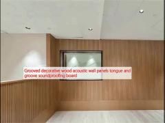 Grooved decorative wood acoustic wall panels tongue and groove soundproofing board
