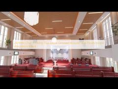 28/4mm Church Celing Tiles Linear Grooved Acoustic Wall Panels Sound Absorption Board