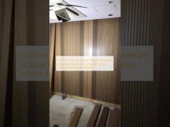 14/2mm Music Room Maple Laminate Wooden Grooved Acoustic Panels Sound Absorption Board