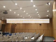 Lecture Hall Linear Veneer Wooden Wall Panels Grooved Acoustic Sound Absorption Board