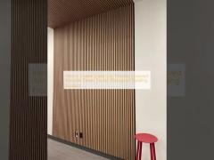 Interior Fluted Linear Slat Wooden Grooved Acoustic Panels Sound Absorption Building Product