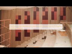 Auditorium Slat Wooden Grooved Acoustic Panels Sound Absorption Building Material