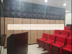 Auditorium Linear Timber Grooved Acoustic Panels Sound Absorption Building Material