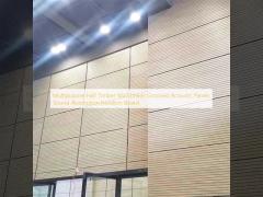 Multipupose Hall Timber Wall Linear Grooved Acoustic Panels Sound Absorption Isolation Board