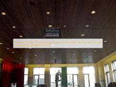 Walnut Veneer Finish Linear Grooved Acoustic Wall Panels Sound Absorption Isolation Board