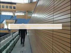 28/4mm Veneer Finish Linear Grooved Acoustic Wall Panels Sound Absorption Isolation Board