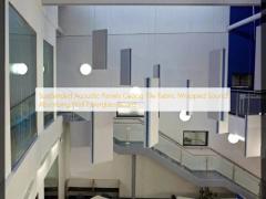 Hangende akoestische panelen Plafondtegel Stof Wikkeld geluidsabsorberend wand glasvezel bord